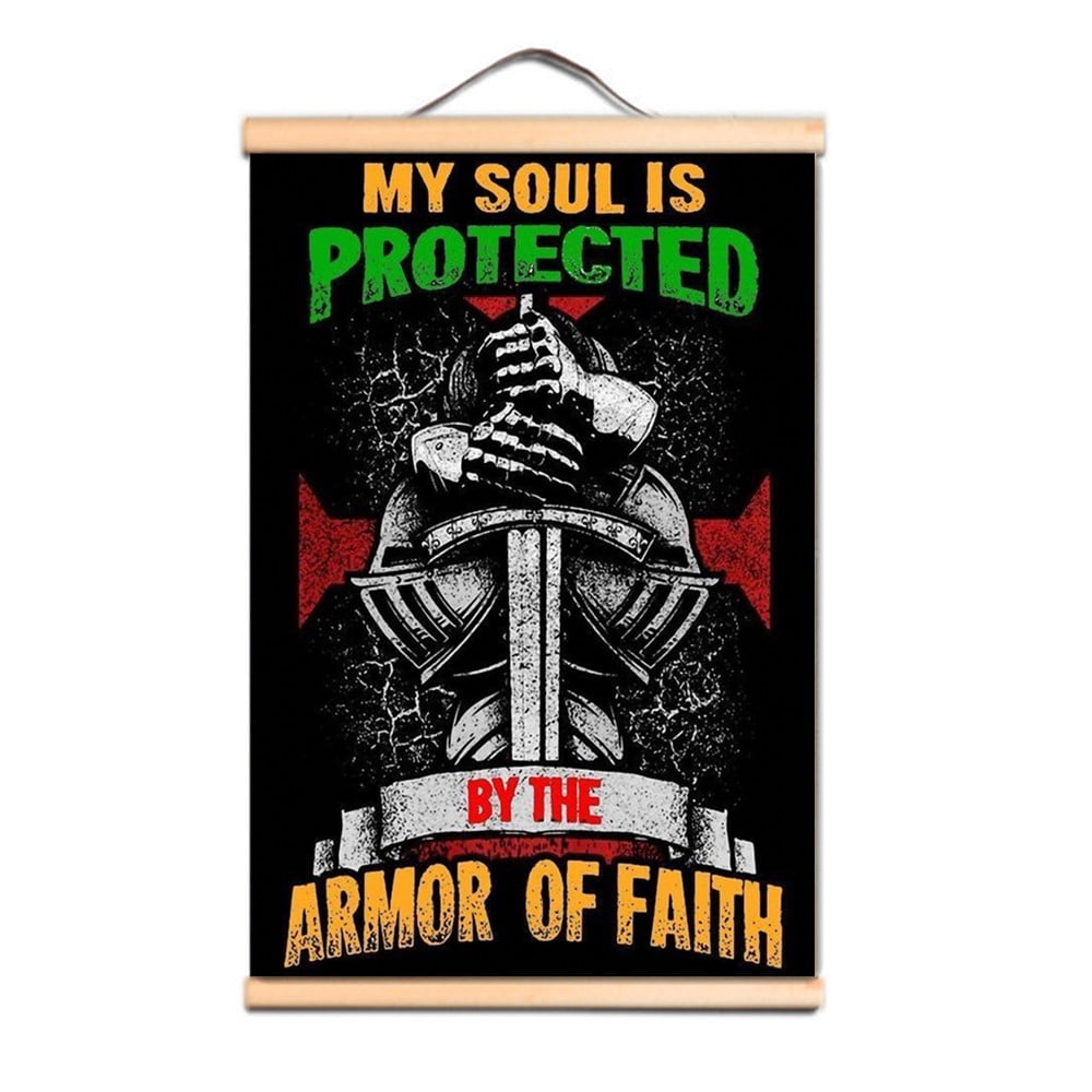 Christ Armor Warrior Banner Wall Hanging Picture Vintage Knights ...