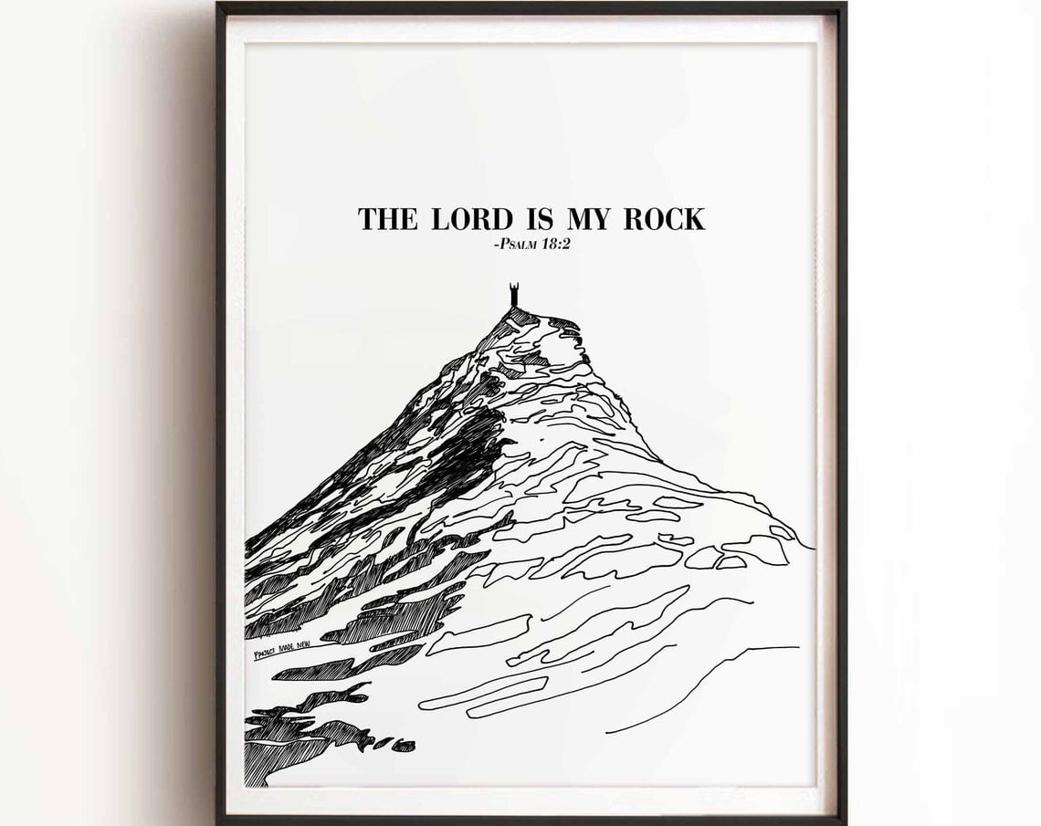 The Lord Is My Rock, Psalm 18:2 Christian Modern Minimalist Bible Art ...