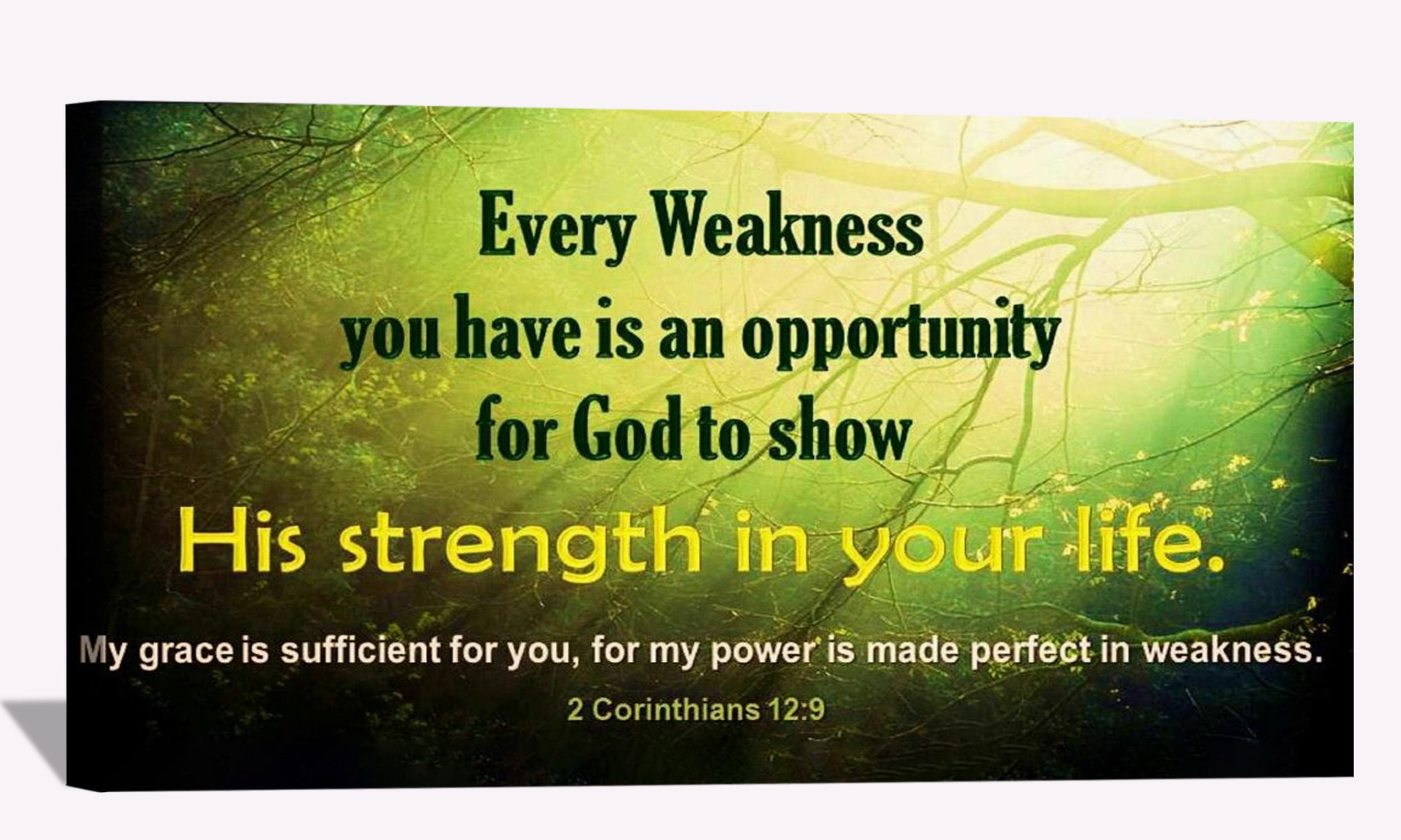 Christ Canvas Art Jesus Framed Painting Every Weekness Quotes Wall ...