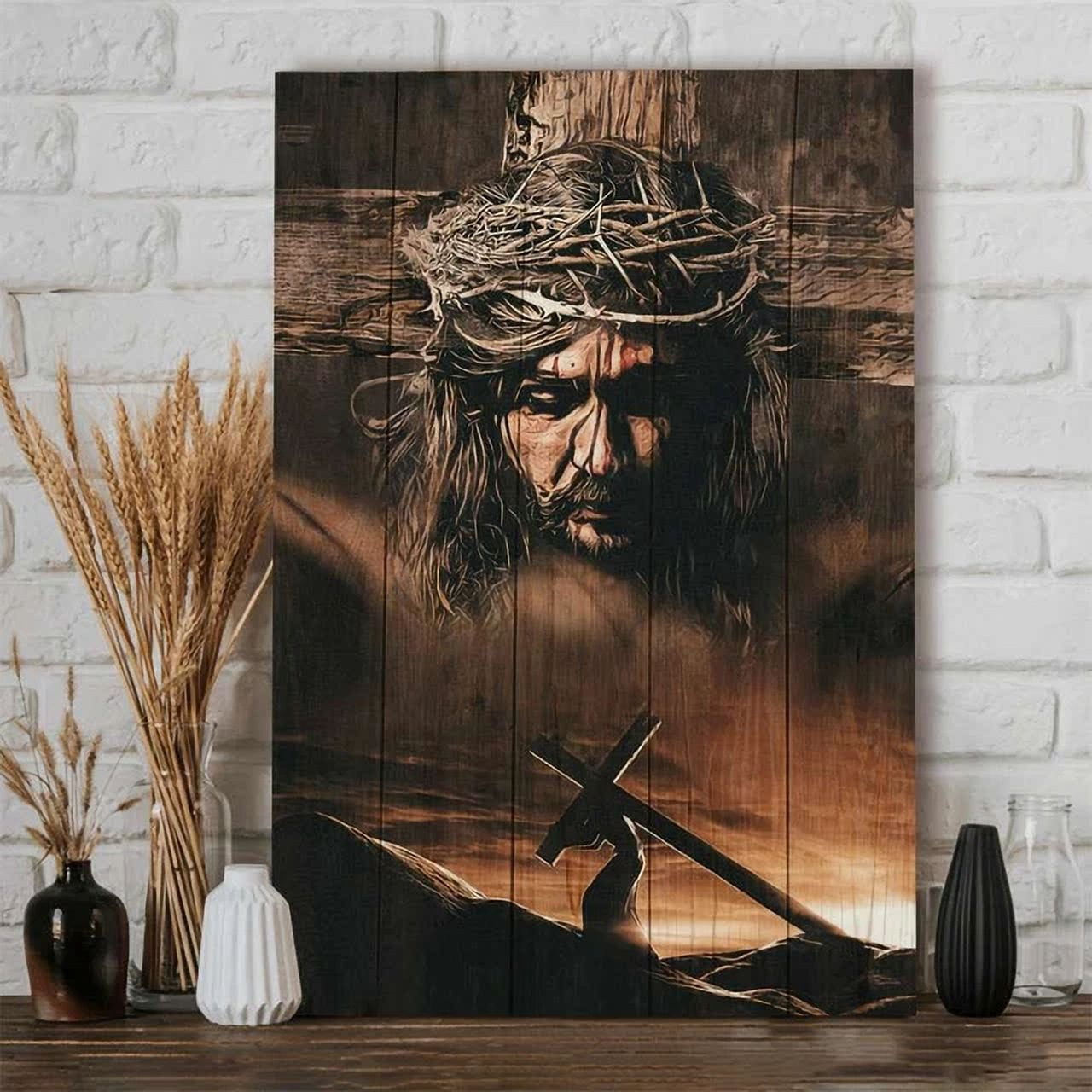 Christ Carrying The Cross On His Way Home Decor Vintage Art Print Cute ...