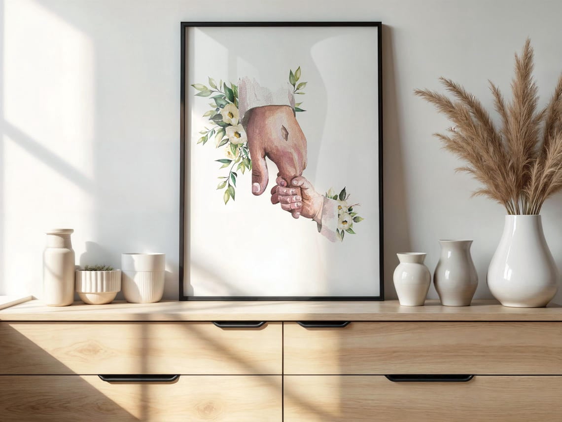 Christ Embrace Print Jesus Holding Baby Wall Art, Unframed Paper Poster ...