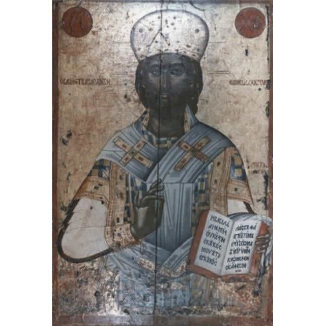Christ Greek Icon-17th C. Icons Wood Poster Print - 18 x 24 in ...