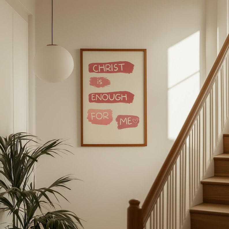 Christ Is Enough for Me Poster Christian Faith Quote Wall Art ...