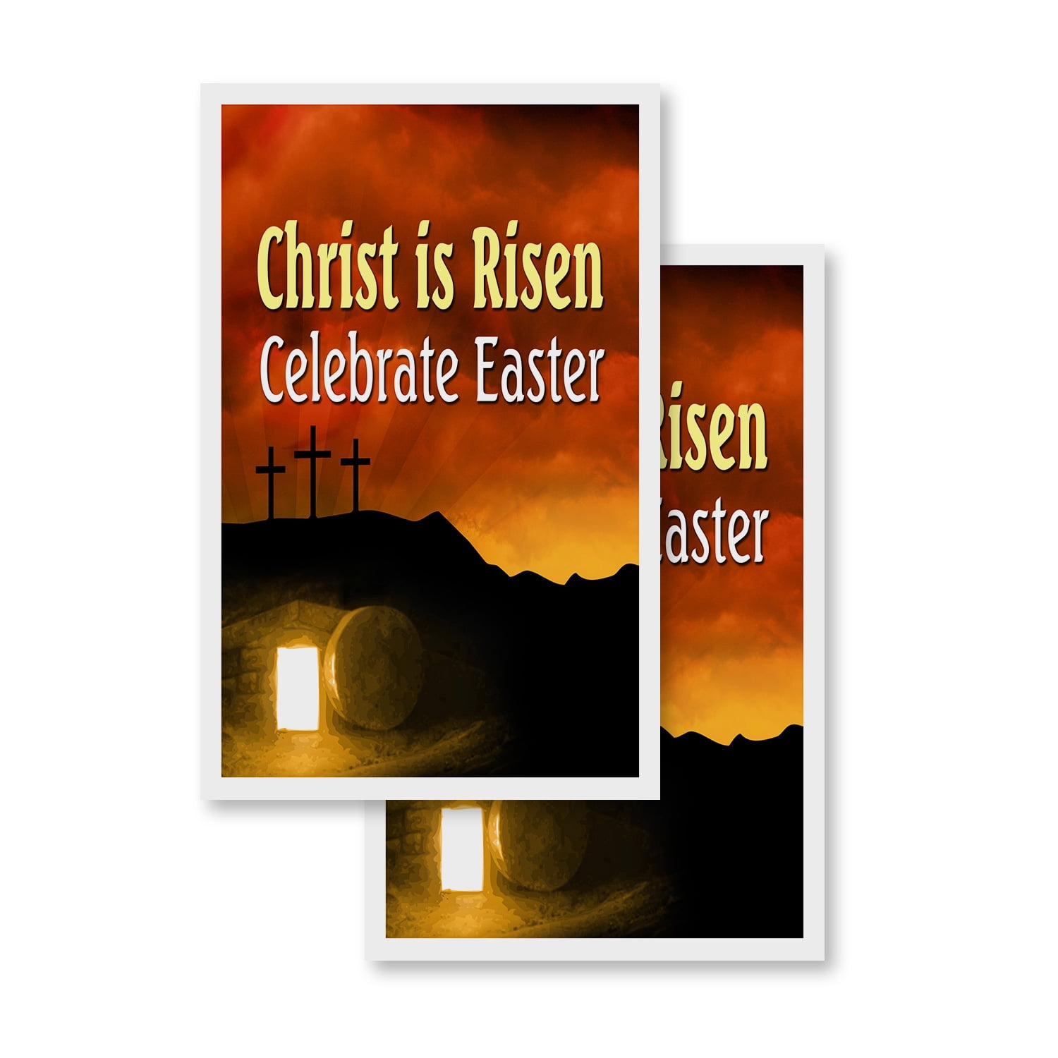 Christ Is Risen Celebrate Easter (2-PACK) 24" x 36" Vinyl Decals | Sign ...