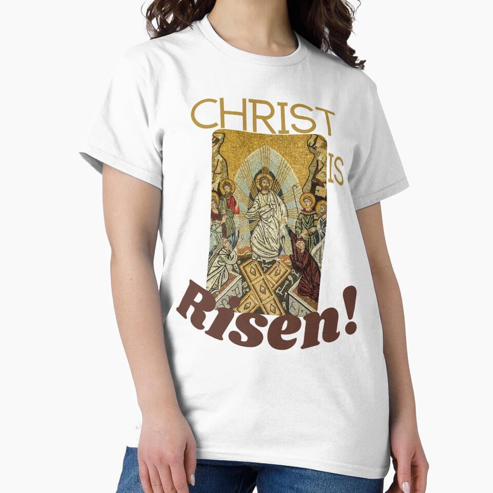 Christ Is Risen Shirt, Casual Graphic Tee, Everyday Short Sleeve Shirt ...