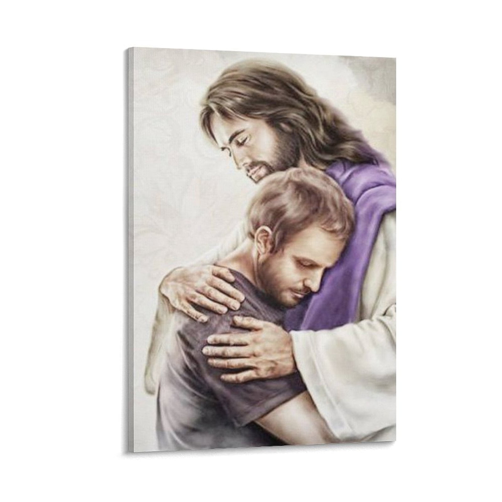 Christ Jesus Hugging Man Wall Art Decor Jesus Healing Man Bible Vintage ...