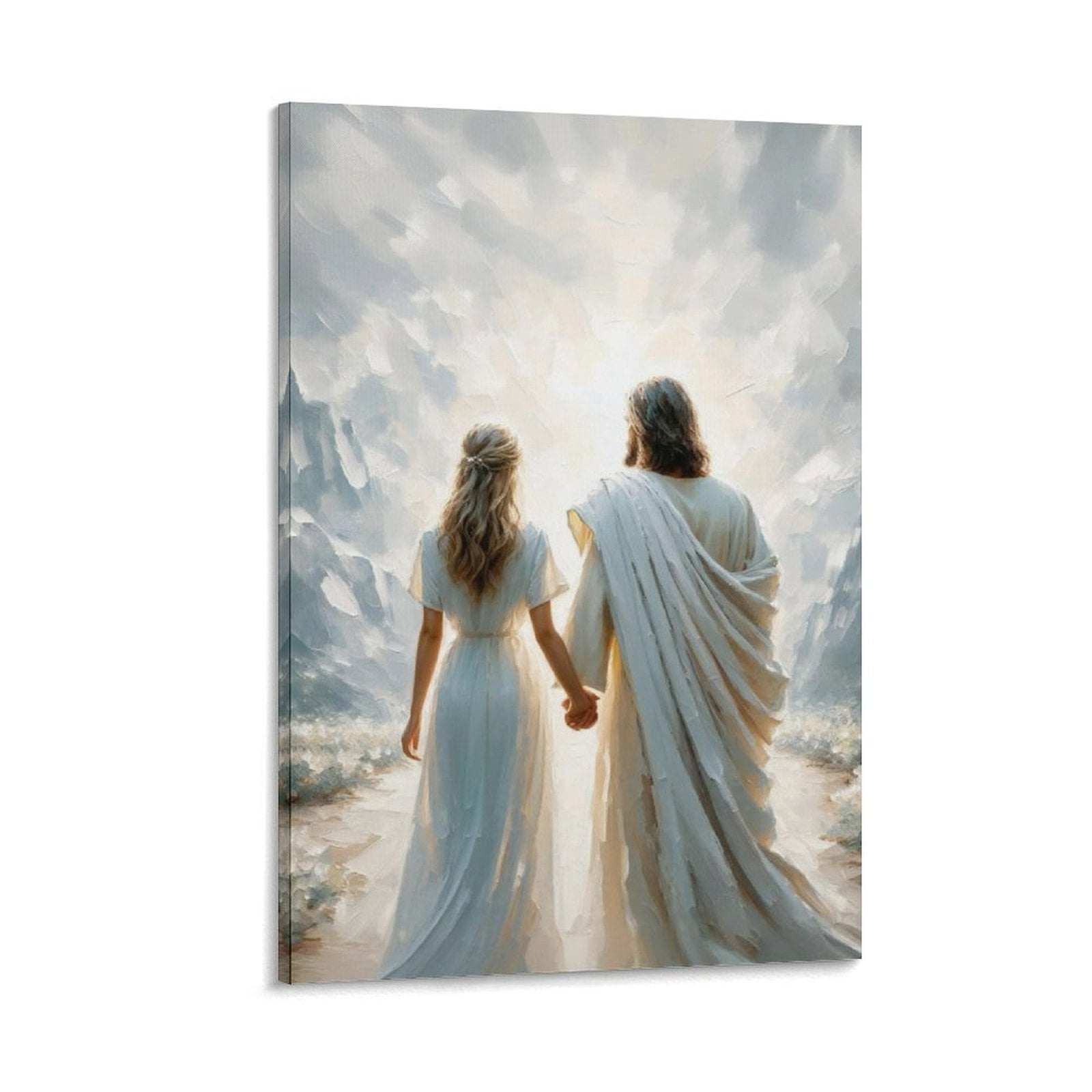 Christ Jesus And Woman Wall Art Decor Savior Jesus Walking with Woman Bible Canvas Painting Art ...