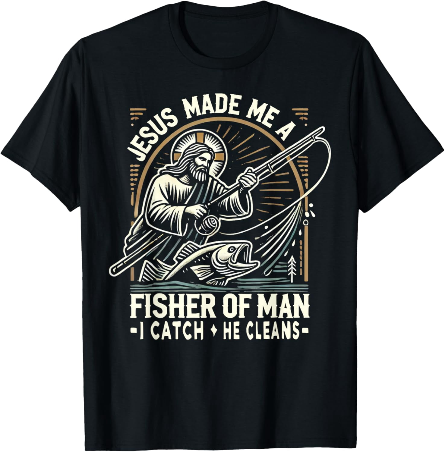 Christ Made Me A Fisher Of Man Shirt Fishing Bible Verse T-Shirt ...