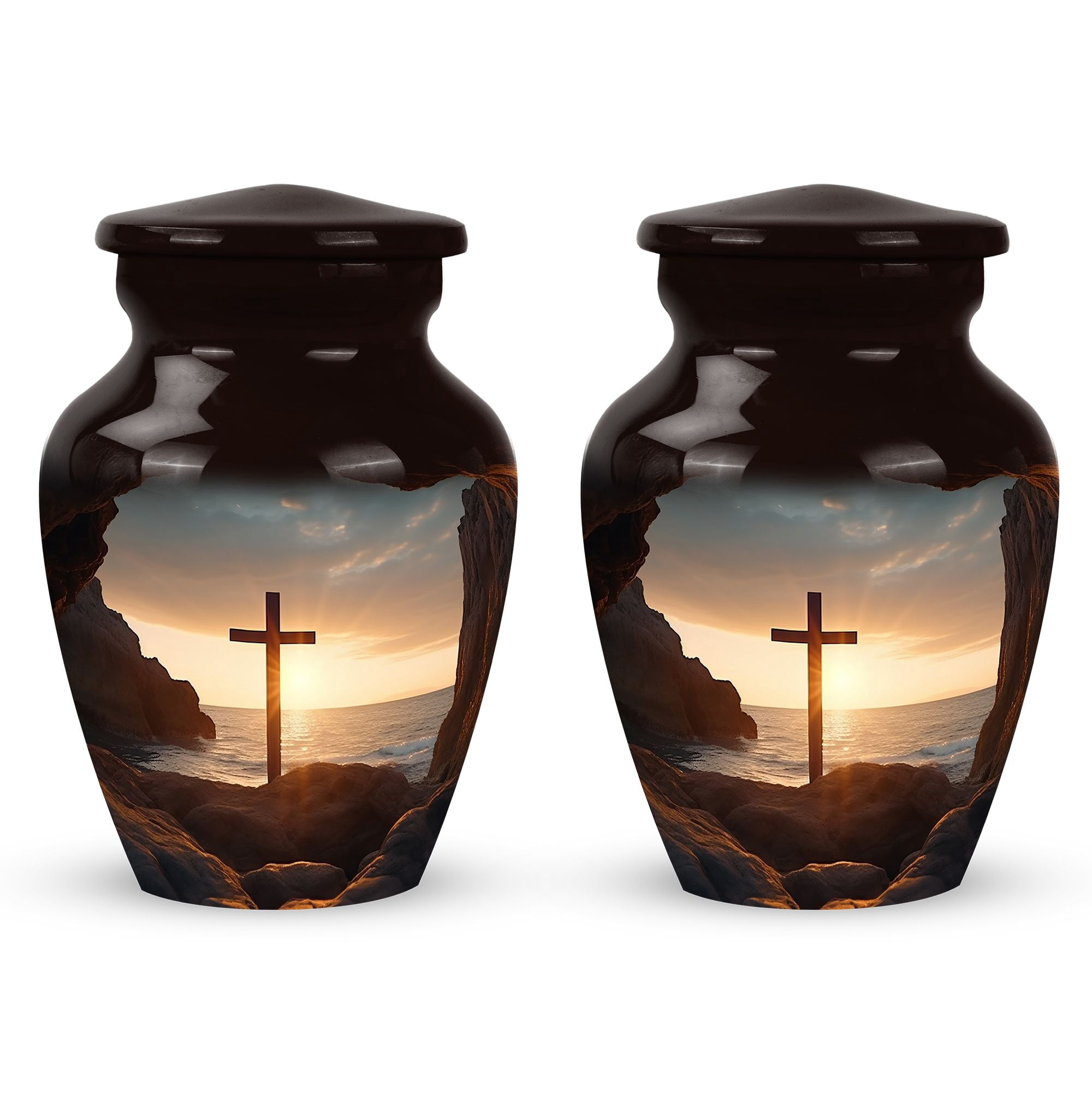 Christ Ocean Background - Cremation Urns For Men - Miniature Urns For ...