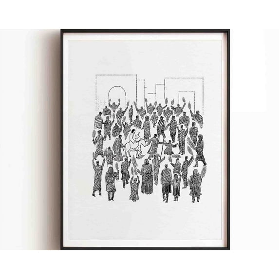 Christ On Donkey Palm Sunday Christian Bible Sketches Verse Art Christ ...