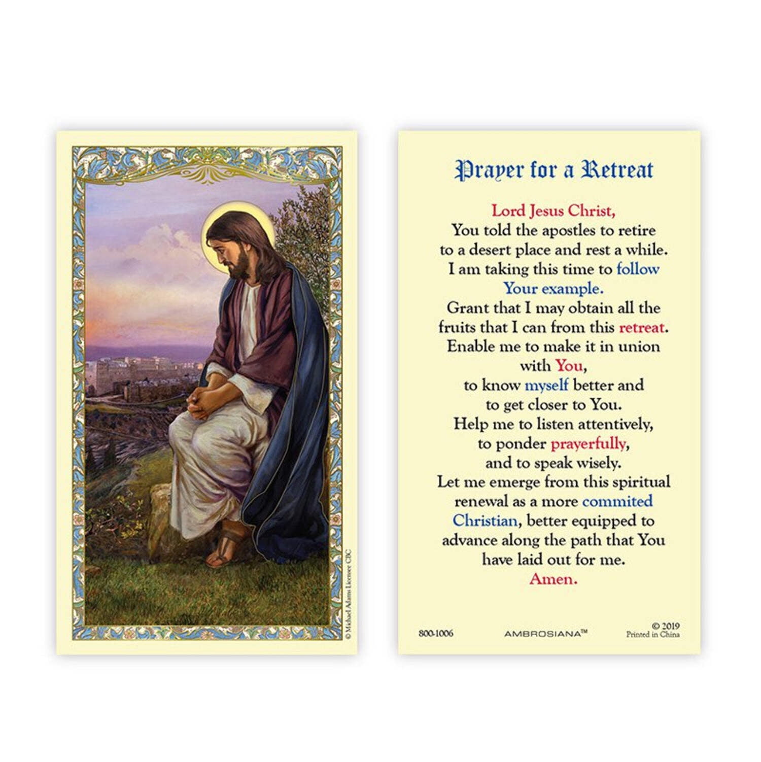 Christ Overlooking Jerusalem Laminated Holy Card - 25/pk (800-1006 ...