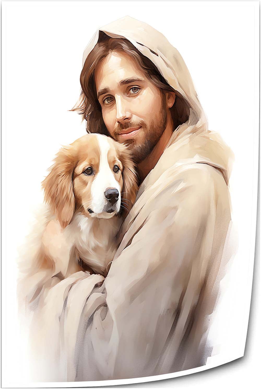 Christ Posters Jesus and Dog Canvas Wall Art Religious Poster Prints ...