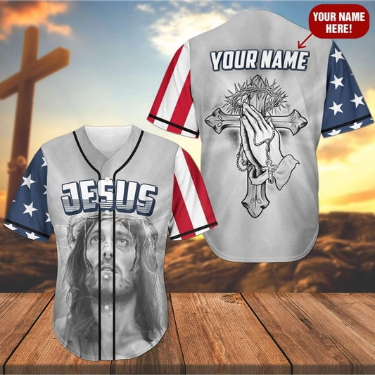Christ Pray The Savior Cross Custom Baseball Jersey - Personalized ...