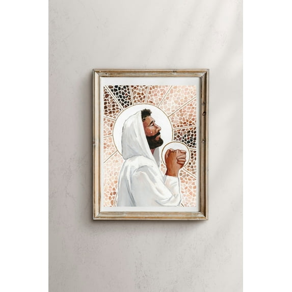 Christ Praying Art Print: Garden Of Gethsemane, Religious Easter Decor ...