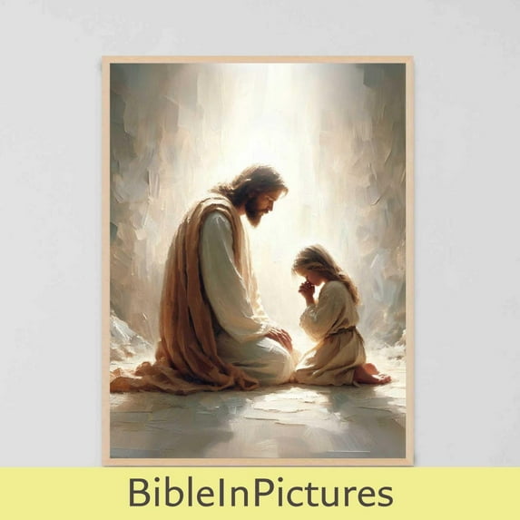 Christ Praying With Girl | Christian Poster | Jesus And Girl | Picture ...