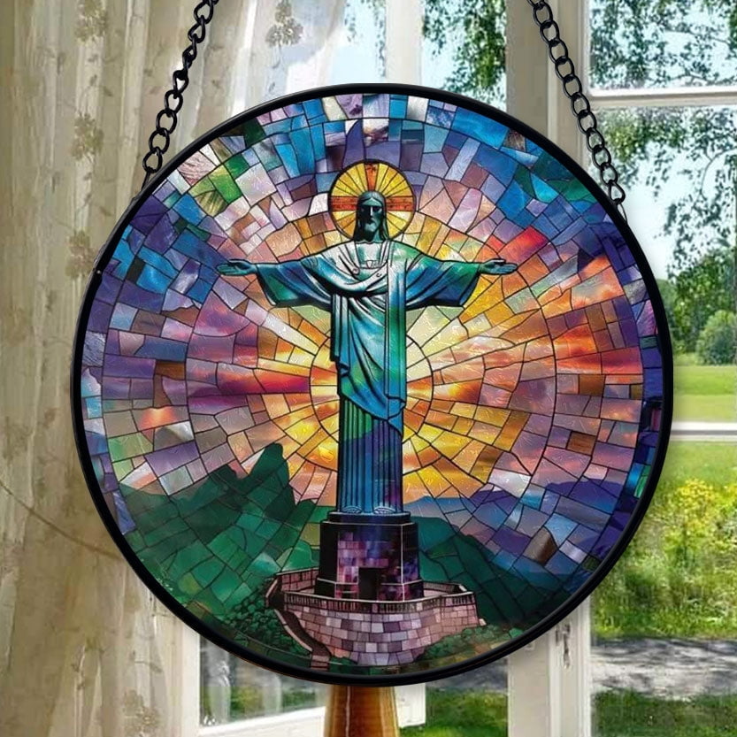 Christ the Redeemer - Rio de Janeiro, Brazil: Stained Glass-Style ...