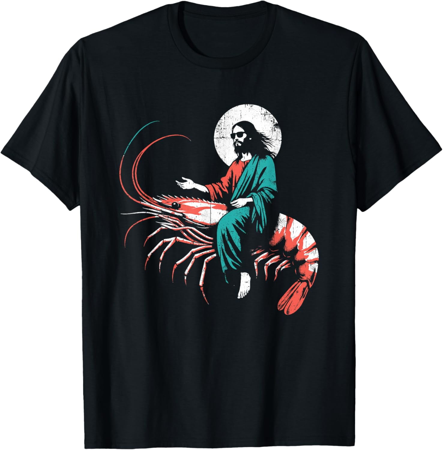 Christ Riding A Shrimp - Funny Christian Prawn Lover T-Shirt - Walmart.com