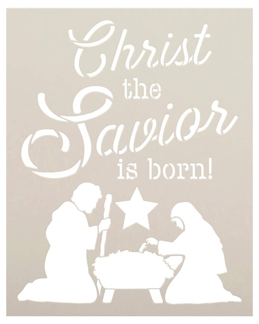 Christ The Savior is Born Stencil with Manger & Star by StudioR12 | DIY ...