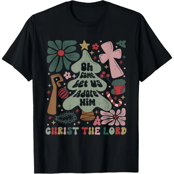 Christ The Lord Christmas Nativity Jesus Retro Christian Tee - Walmart.com