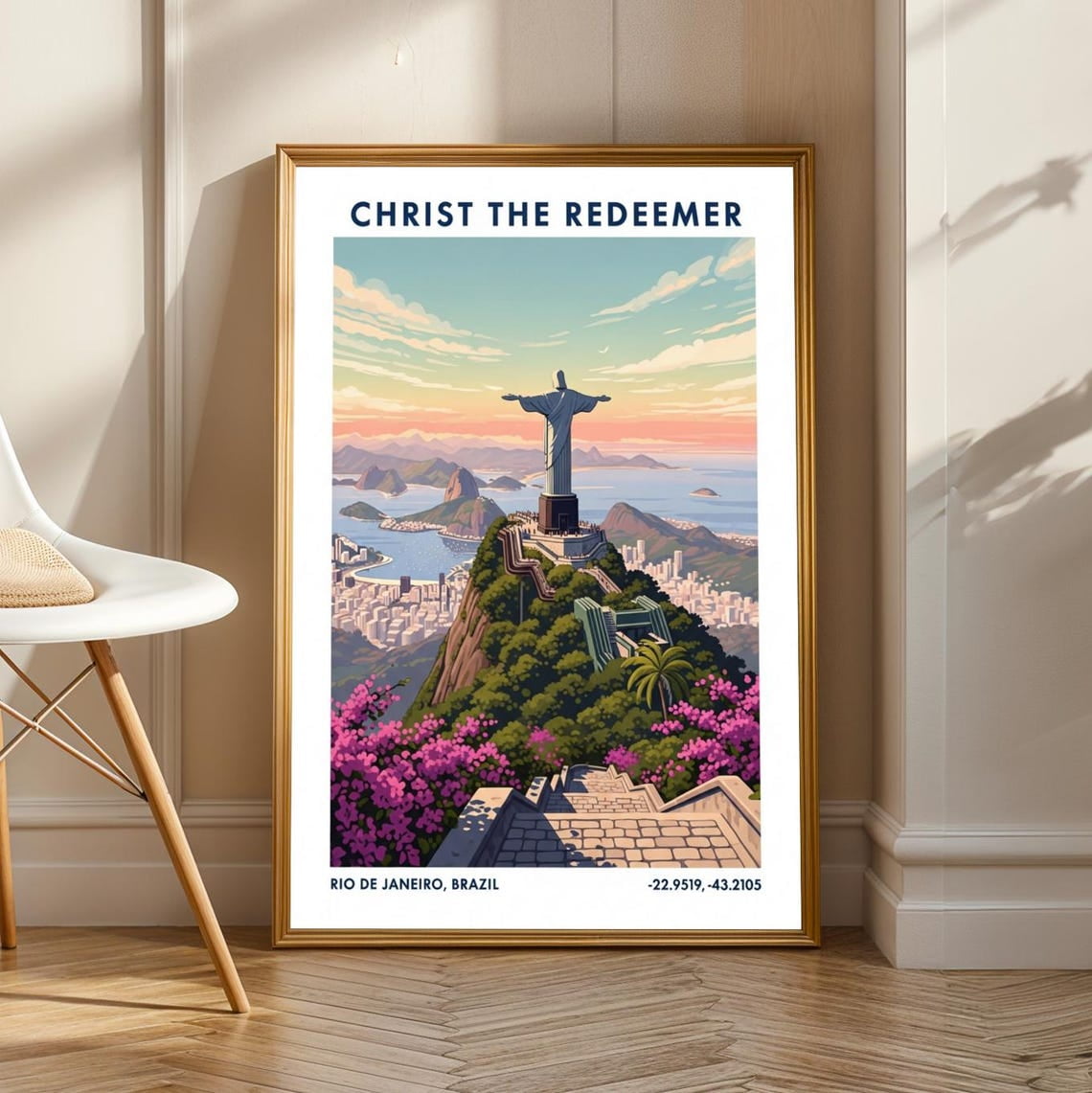 Christ The Redeemer Poster: Rio De Janeiro Gouache Landscape Art ...