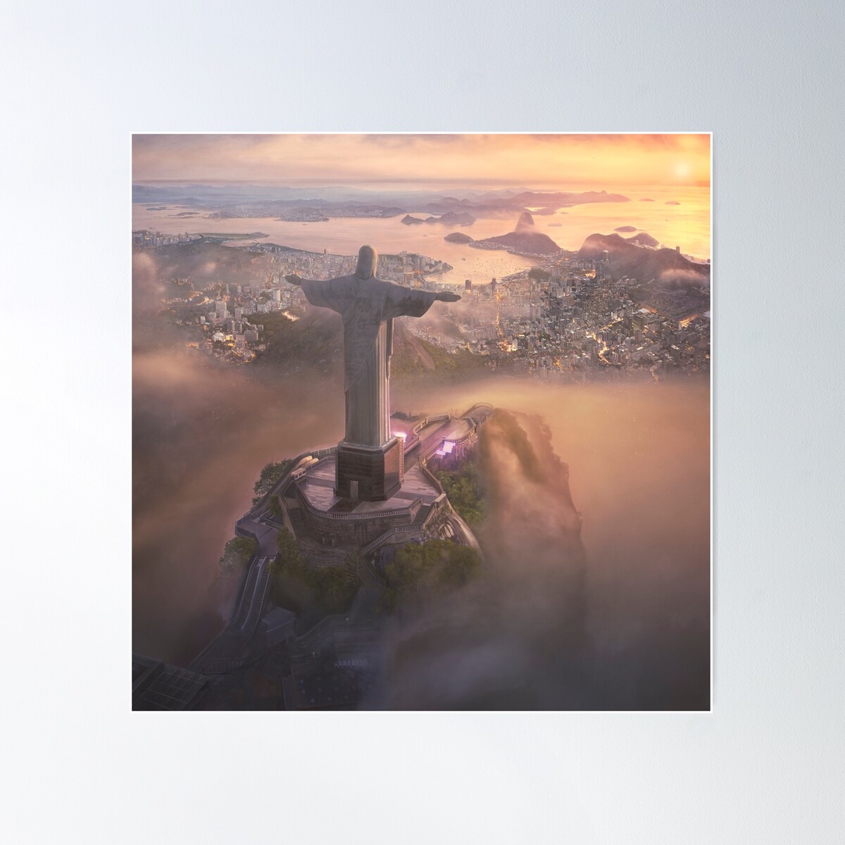 Christ The Redeemer Poster Wall Art, Modern Wall Decor For Living Room ...