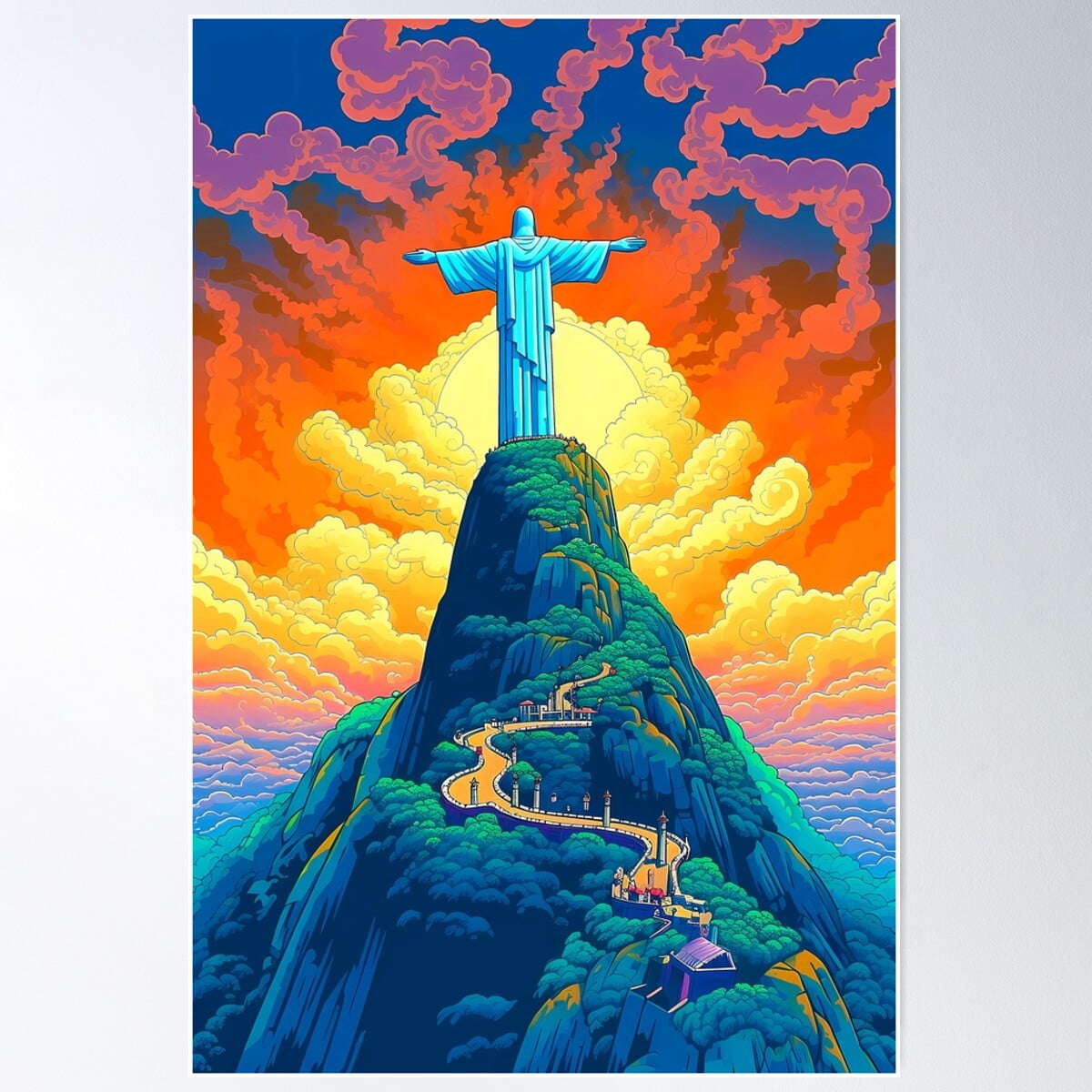 Christ The Redeemer, Rio De Janeiro, Brazil Poster Wall Art, Modern ...