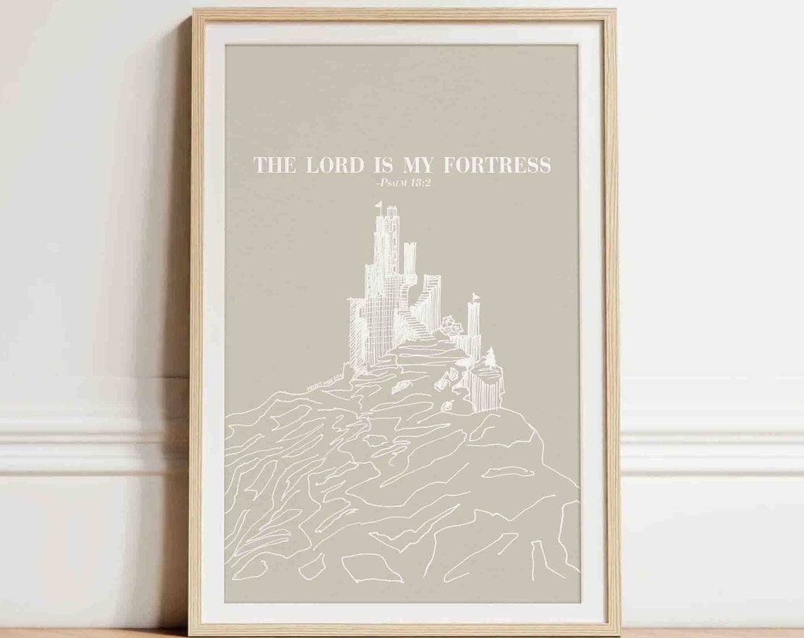 The Lord Is My Fortress, Psalm 18:2 Christian Modern, Bible Verse Art ...