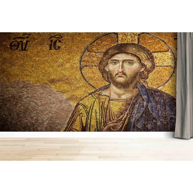 Christ Wall Print, Bright Wallpaper, Jesus Mosaic Wall Decor, Custom ...