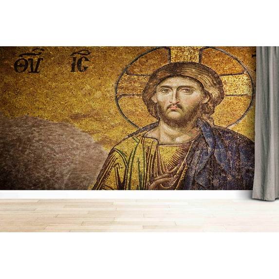 Christ Wall Print, Bright Wallpaper, Jesus Mosaic Wall Decor, Custom ...