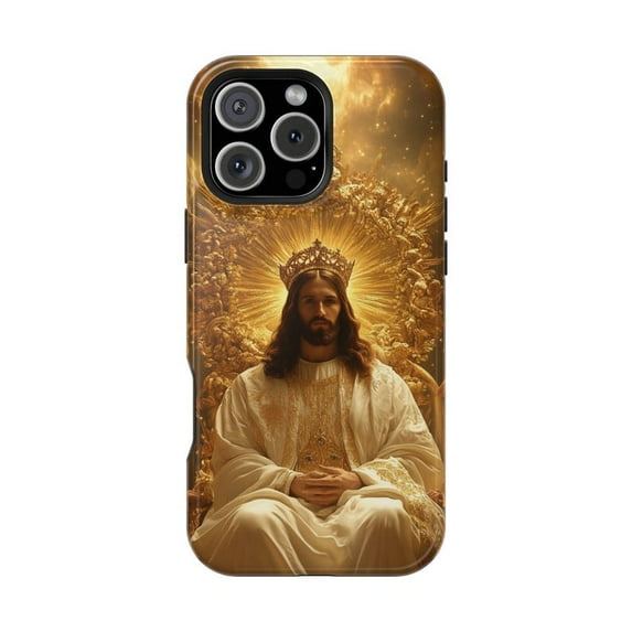 Christ is King Jesus with Golden Crown Religious Art Phone Case with ...