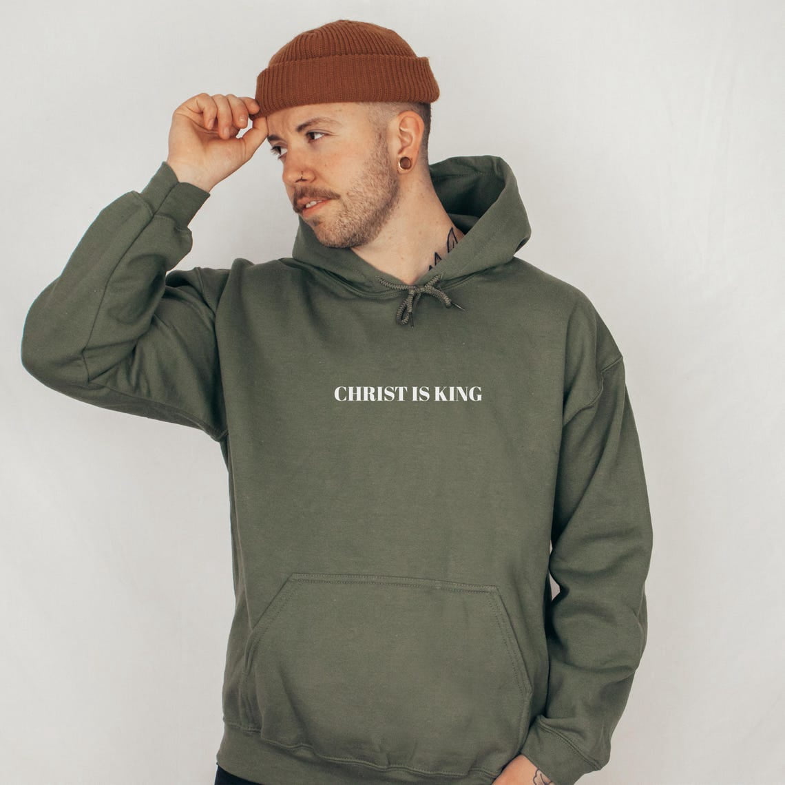 Christ is King Religious Hoodie, Jesus Hoodie, Mens Christian Hoodies ...