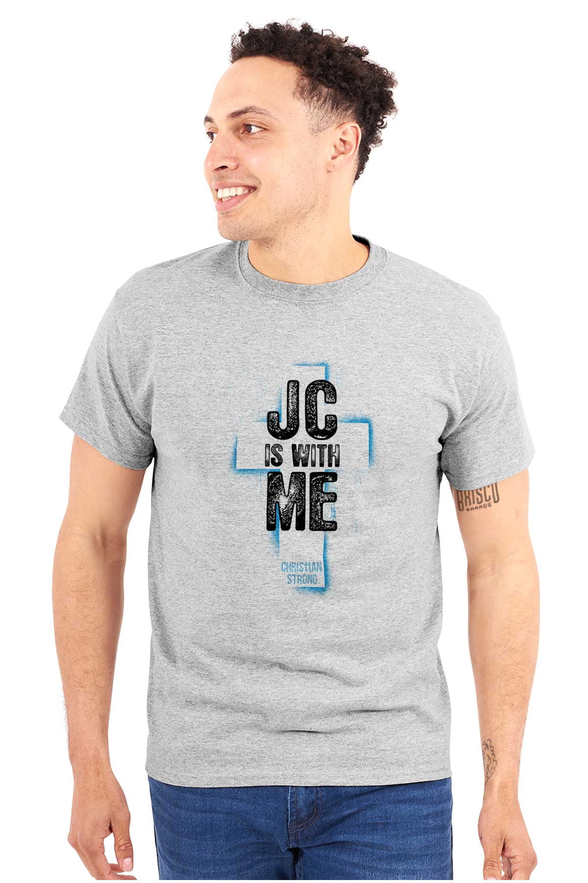 Christ is With Me Christian Faith Men's Graphic T Shirt Tees Brisco ...