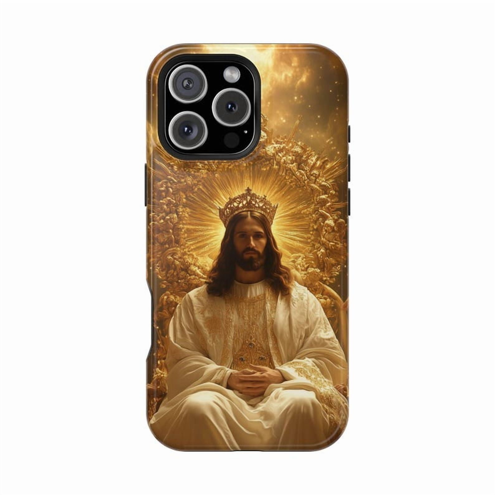 Christ the King Gold Crown Faith Inspired Art Case with iPhone 17 to 11 ...