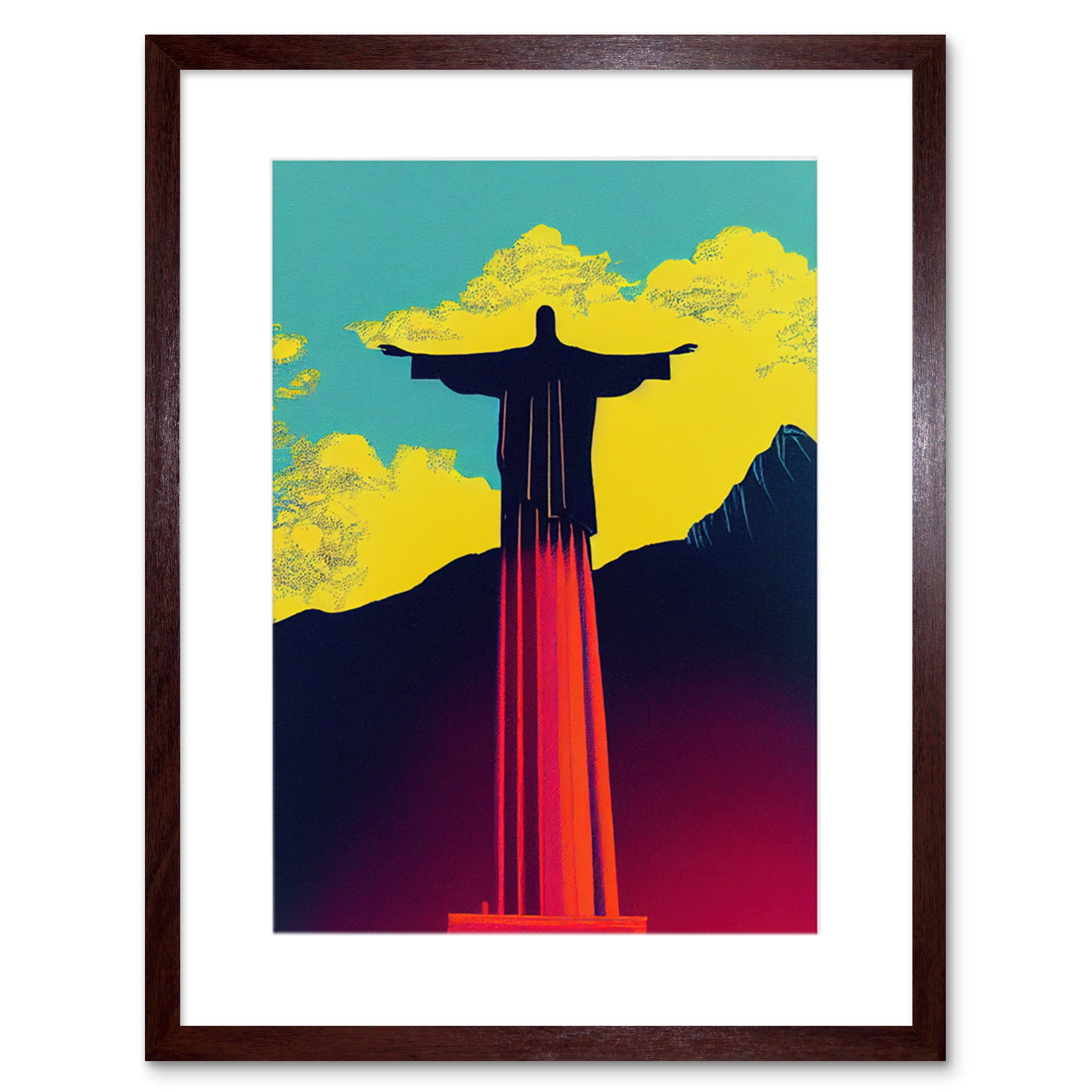 Christ the Redeemer Rio Brazil Pop Art Artwork Framed Wall Art Print ...