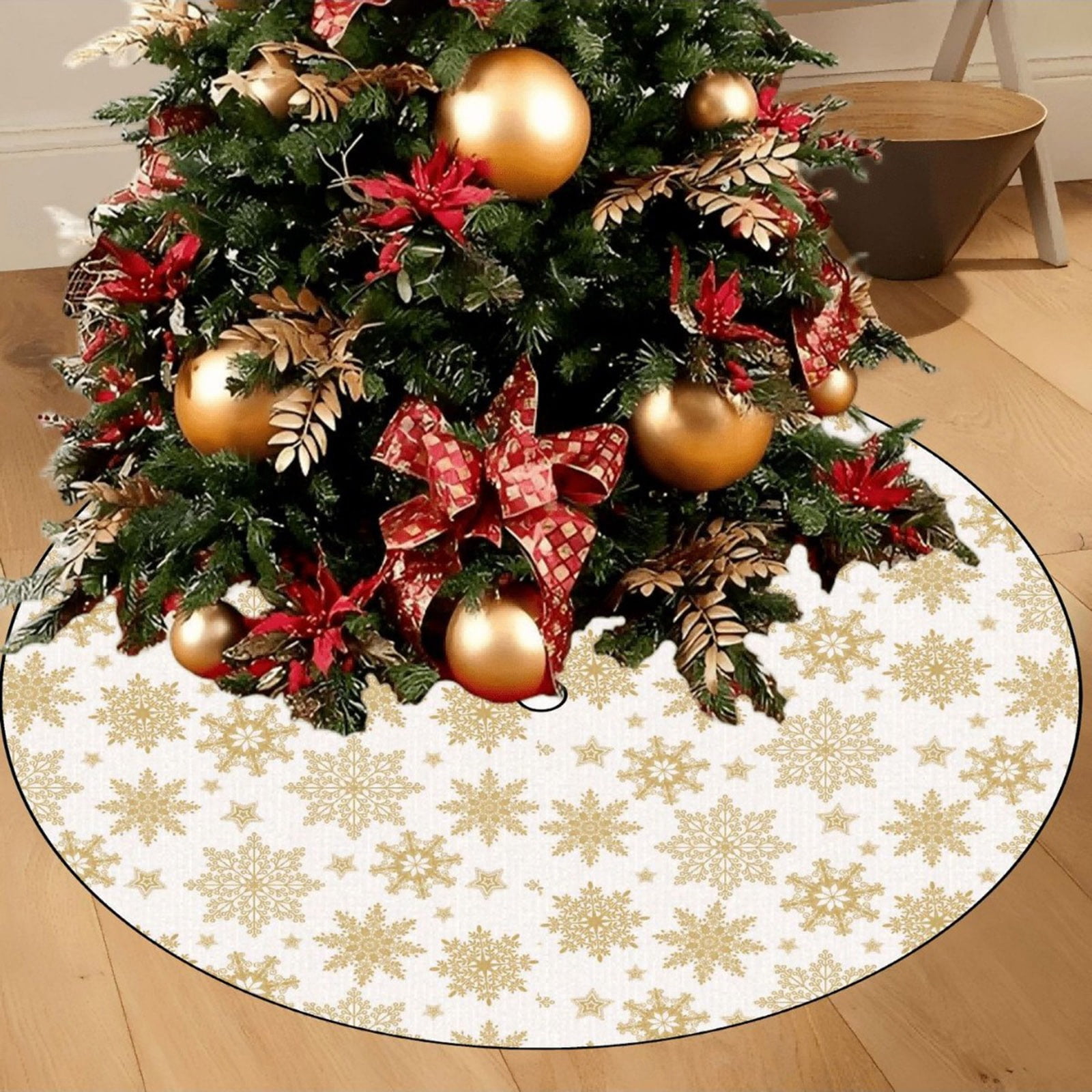 Christamas Tree Skirt 23.62 Inch, Snowflake Christmas Decorations for ...