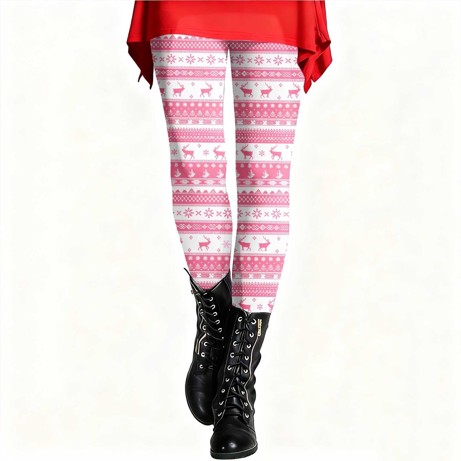 Christams Leggings For Women Elastic High Waist Cute Xmas Graphic Print ...