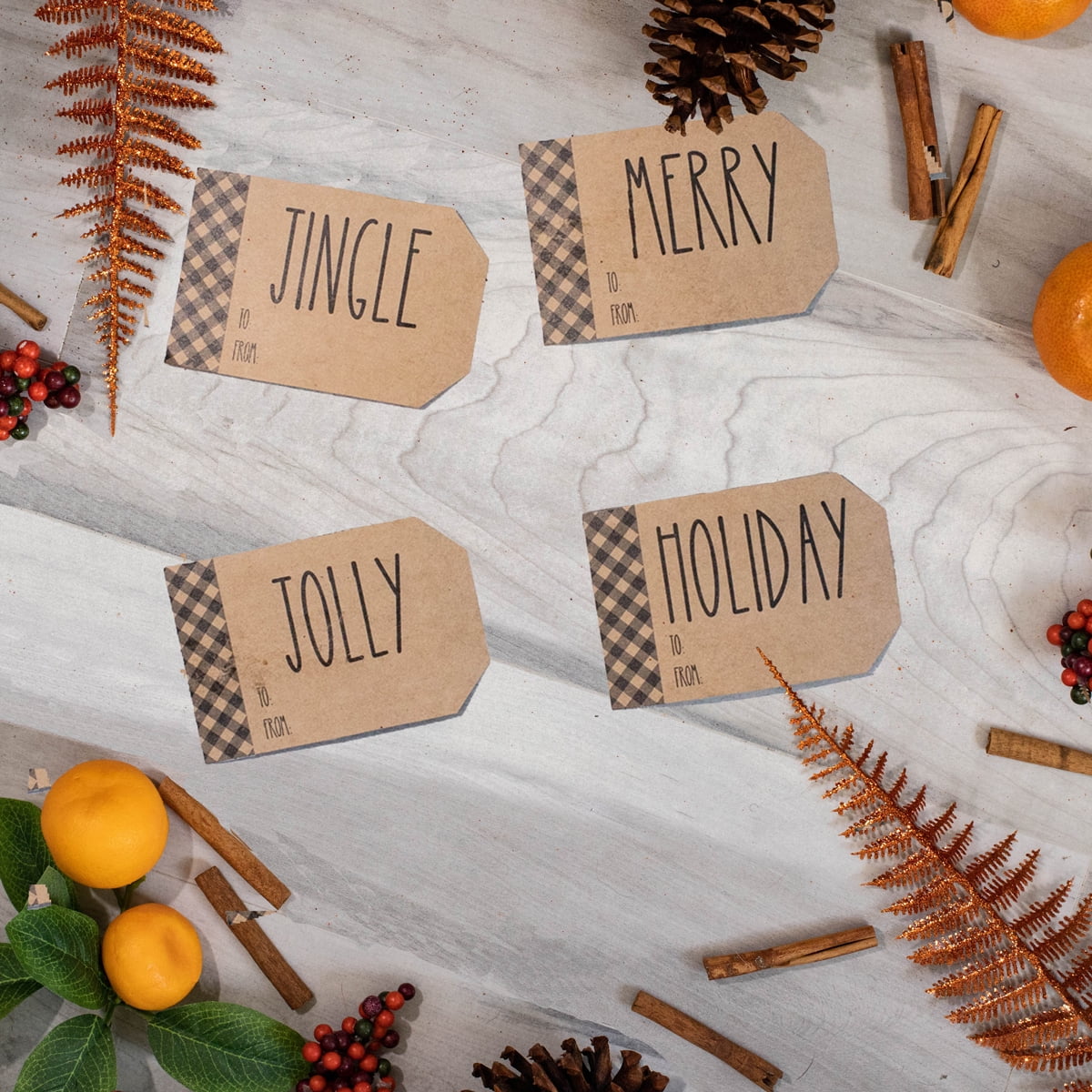 Christams Rustic Farmhouse Style Gift Tags | 2 x 3" Inches - 25 Pack ...