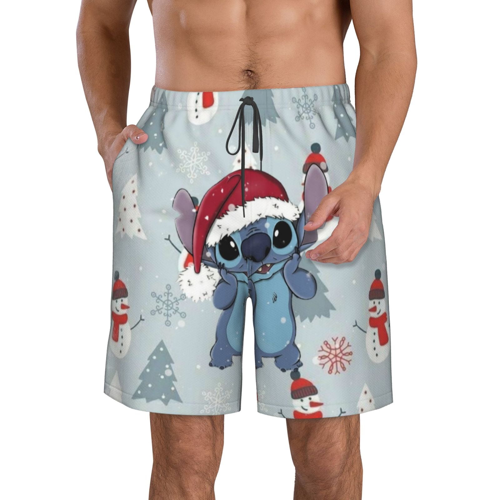 Christams Stitch Summer Beach Sign Mens Swim Trunks Quick Dry Board ...