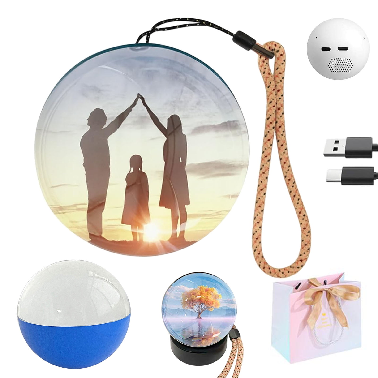 Christbaumkugel Memory Sphere, 3D Crystal Ball Video Player, Memory ...