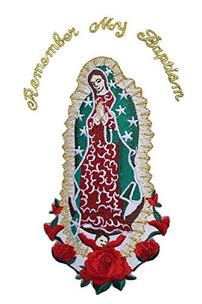 Christening Virgin Mary My Lady of Guadalupe Baptism Embroidered Iron ...