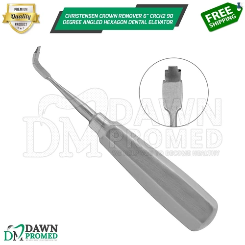 Christensen Crown Remover 6" Crch2 90 Degree Angled Hexagon Dental Elevator - Walmart.com