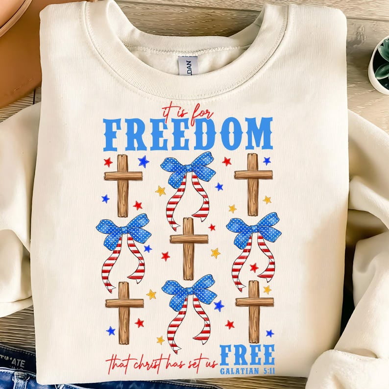 Christian 4th of July Sweatshirt, Bible Verse American Flag Shirt ...