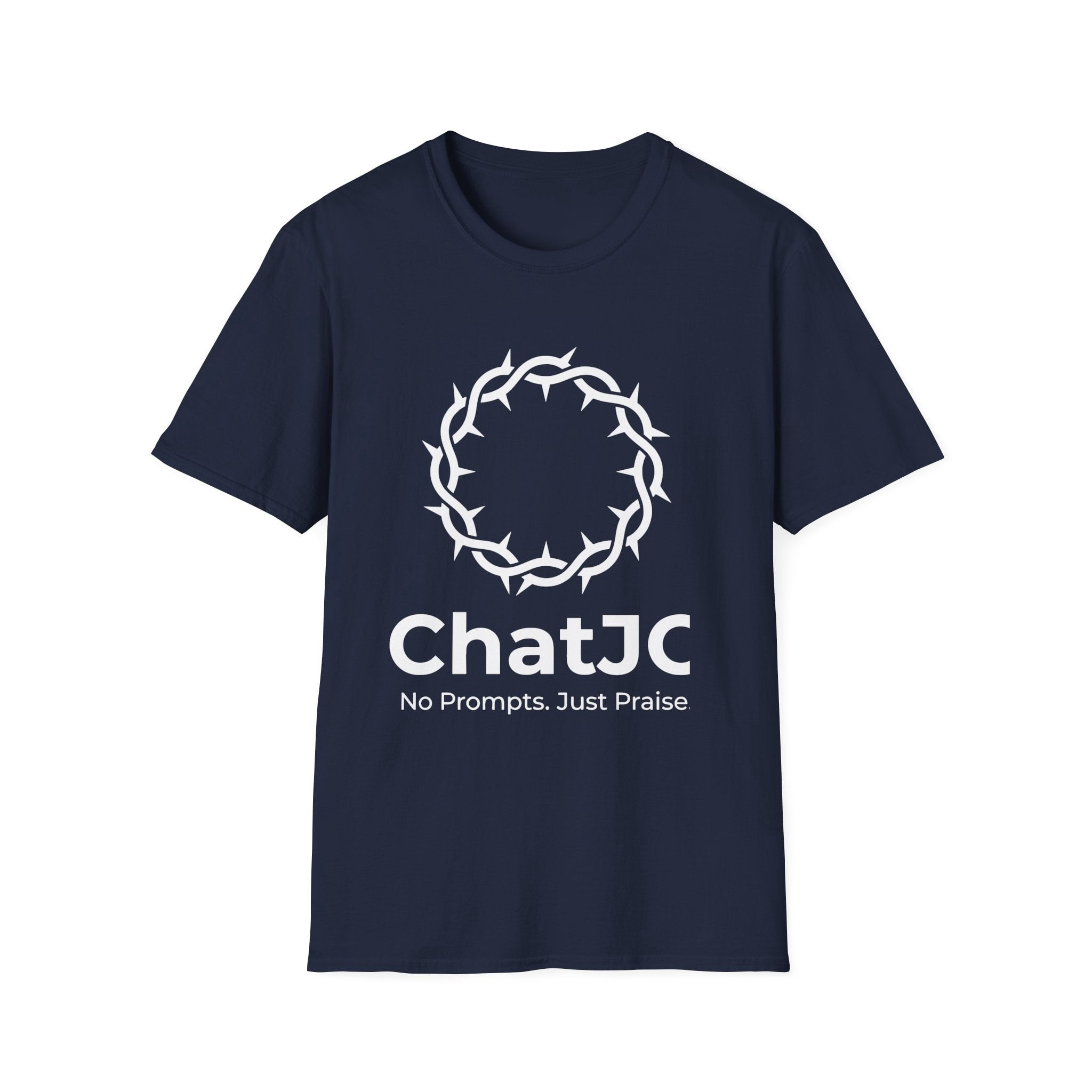 Christian AI Humor Shirt for Men Women – ChatJC Crown of Thorns Graphic ...