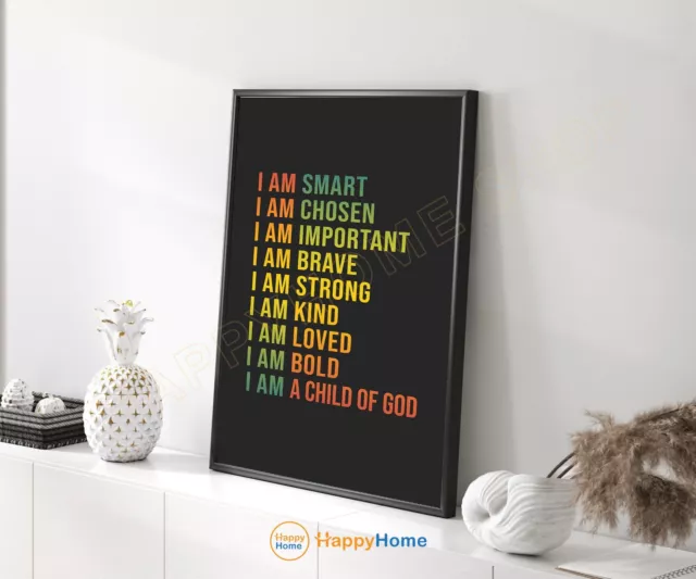 Christian Affirmation Wall Art Positive Affirmations Daily Christian ...