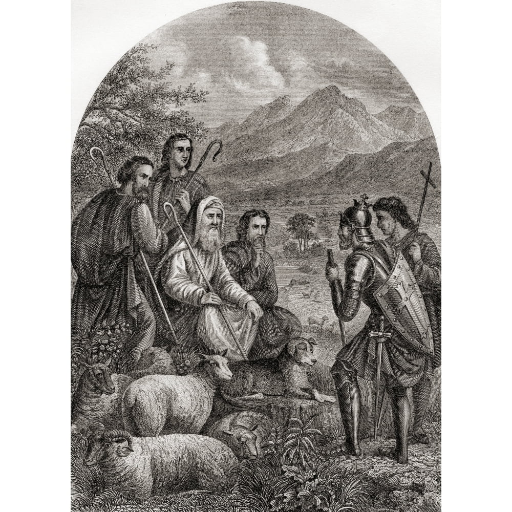 Christian And Hopeful Meet The Shepherds. From The Pilgrims Progress By ...