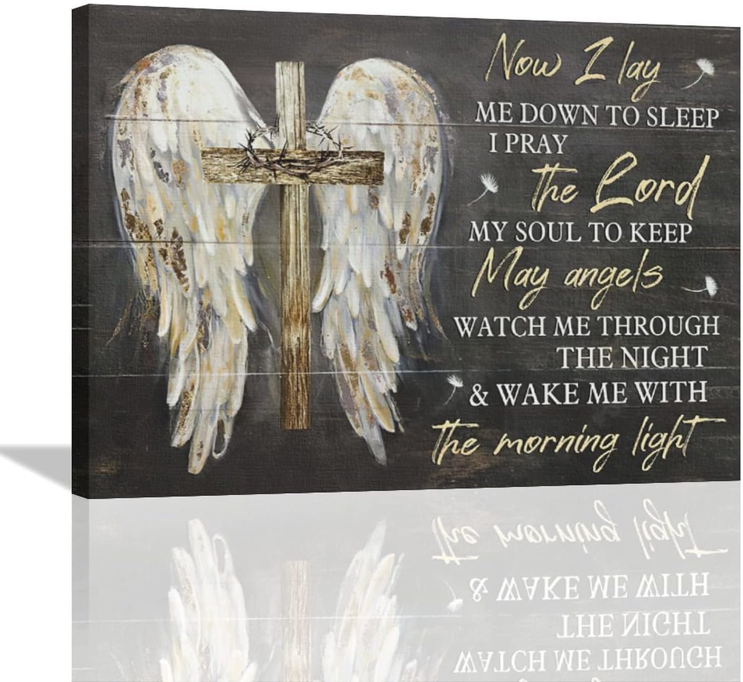 Christian Angel Cross Wall Art Religious Scripture Pictures Wall Decor ...