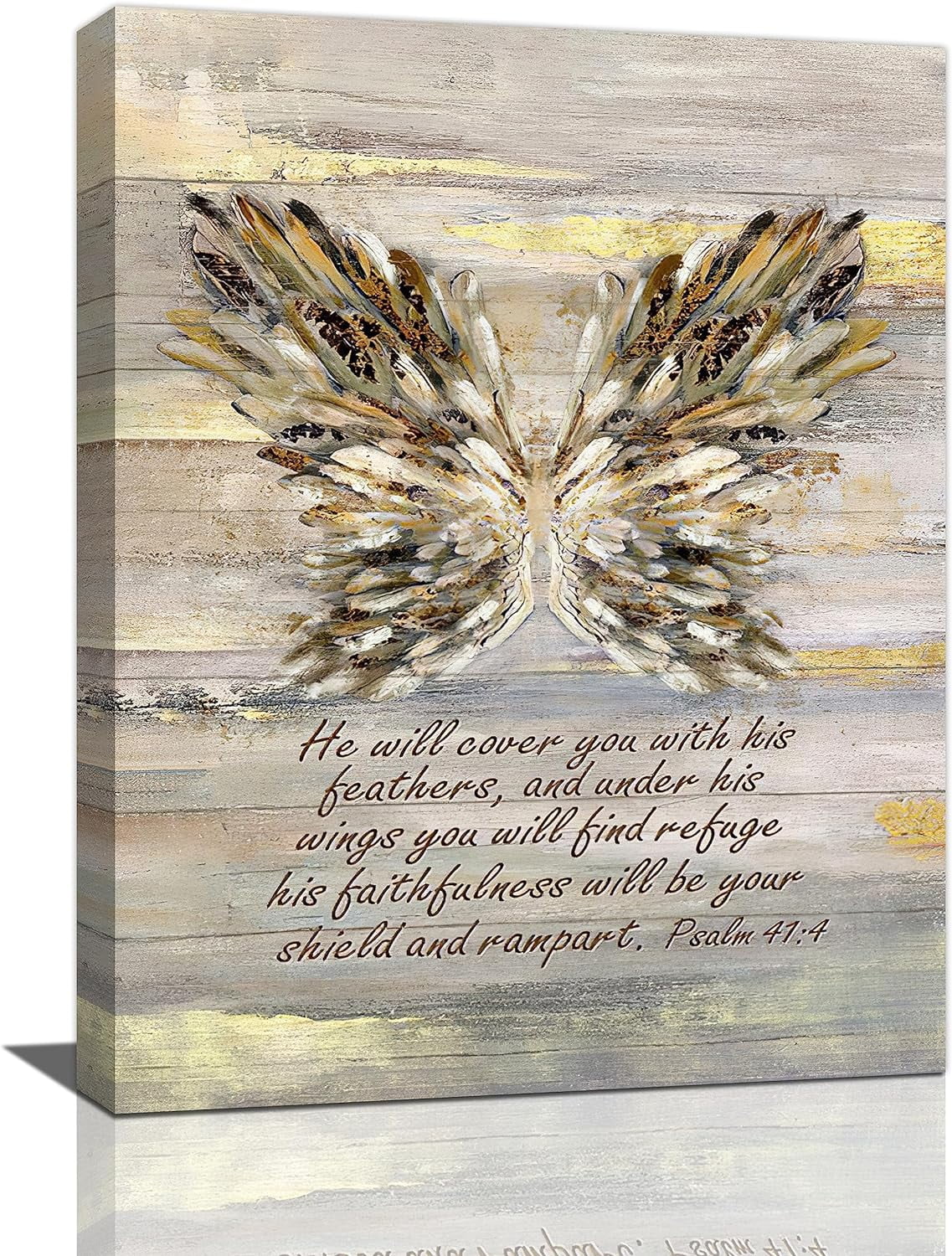 Christian Angel Wings Wall Art Scripture Psalm Pictures Wall Decor ...