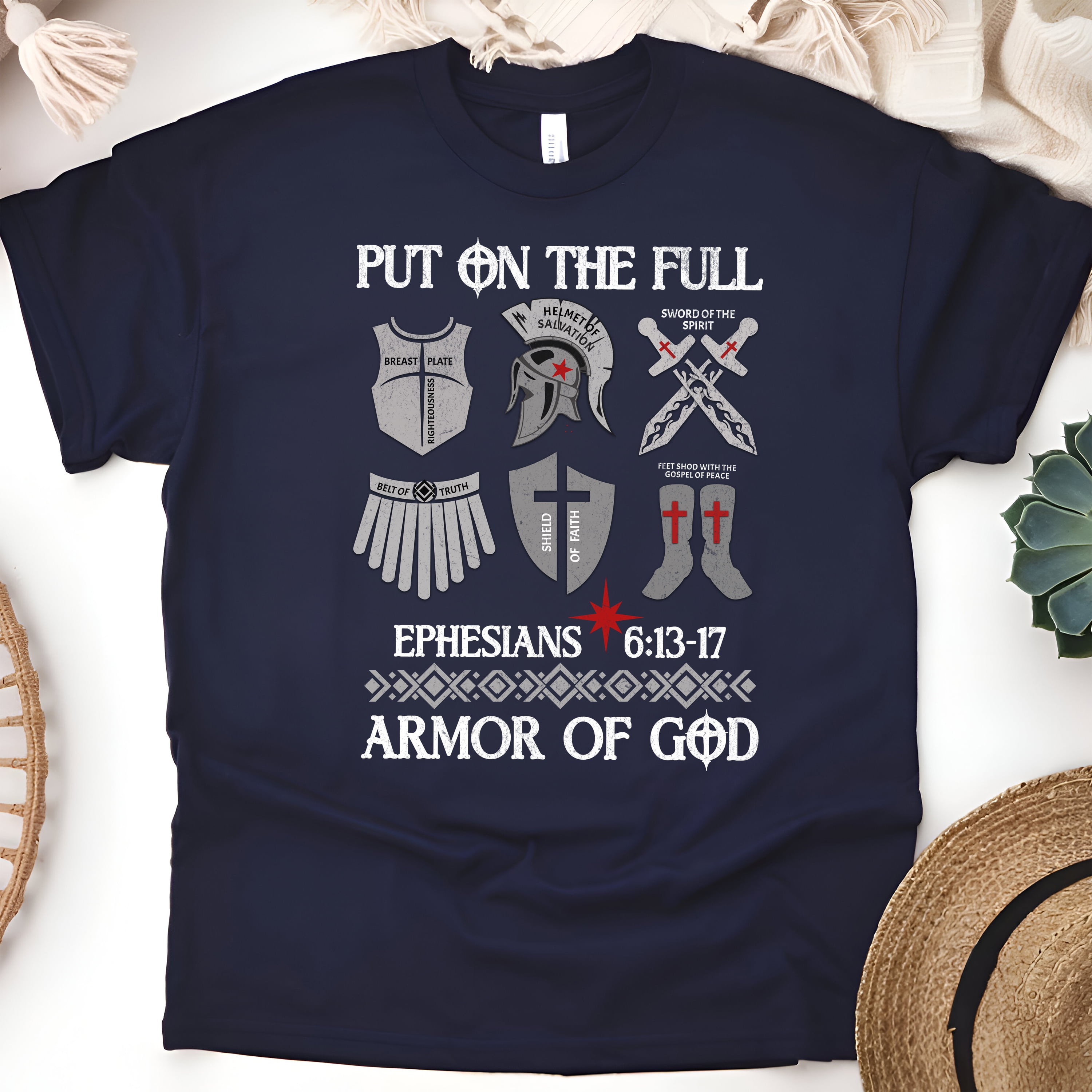 Christian Armor of God T-Shirt – Ephesians 6:13-17 Graphic Tee with ...