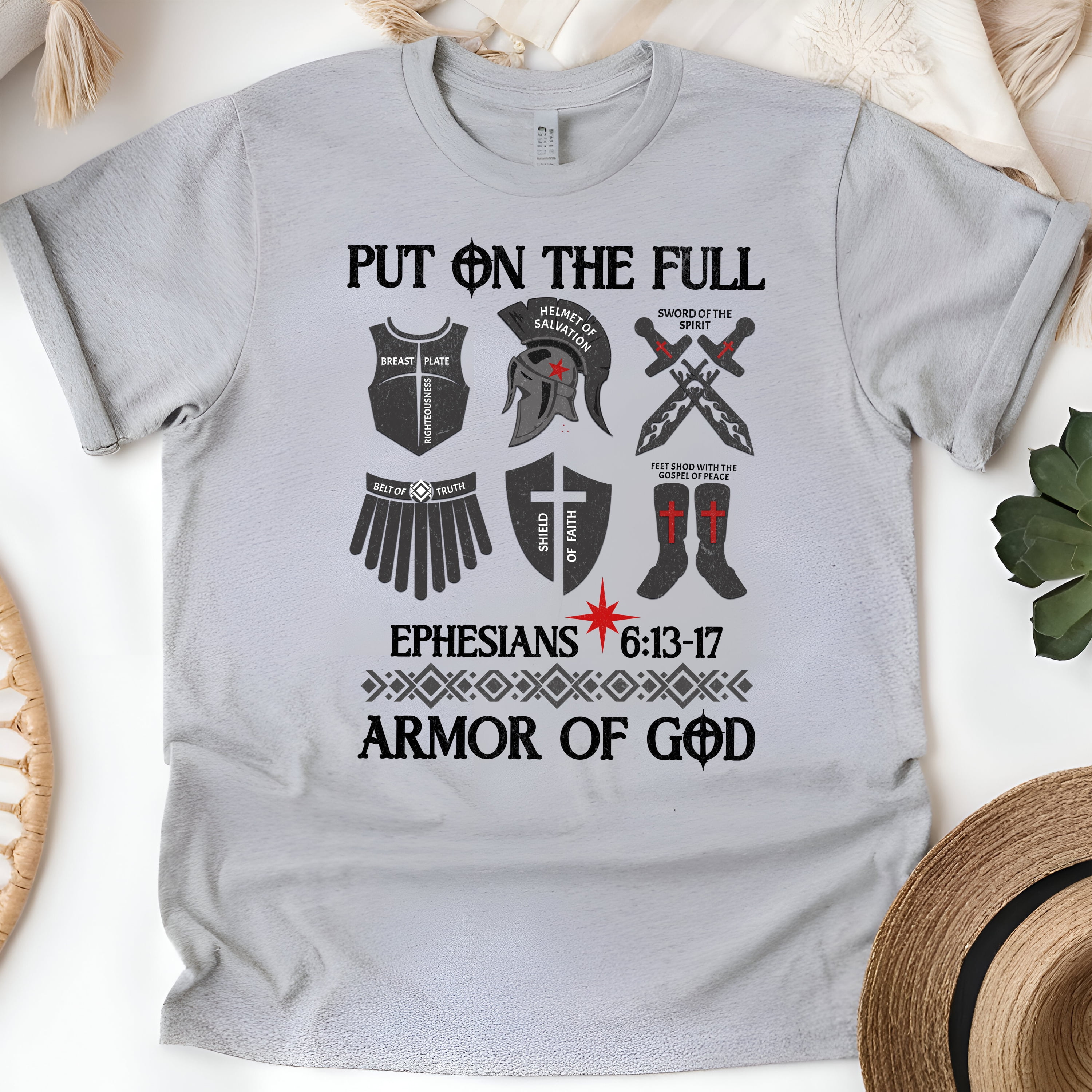 Christian Armor of God T-Shirt – Ephesians 6:13-17 Graphic Tee with ...