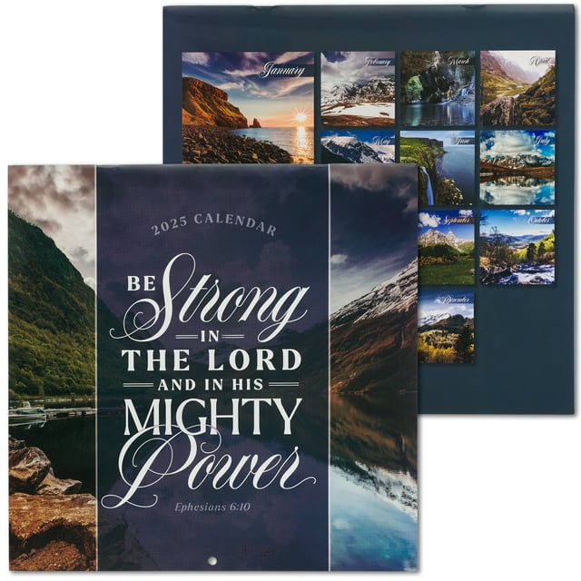 Christian Art Gifts 2025 Large Wall Calendar: Be Strong in the Lord ...